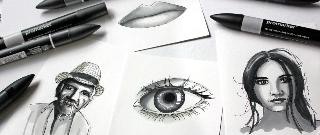 Portret tekenen met markers - Workshops Paperfuel